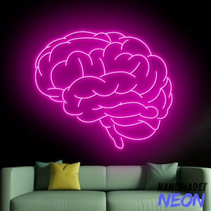 Human Brain Neon Sign, Brain Led Sign, Custom Brain Neon Light, Brain ...