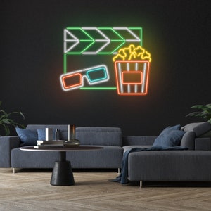 Cinema Neon Sign / Movie Led Light / Custom Neon Sign / Movie Time Led ...