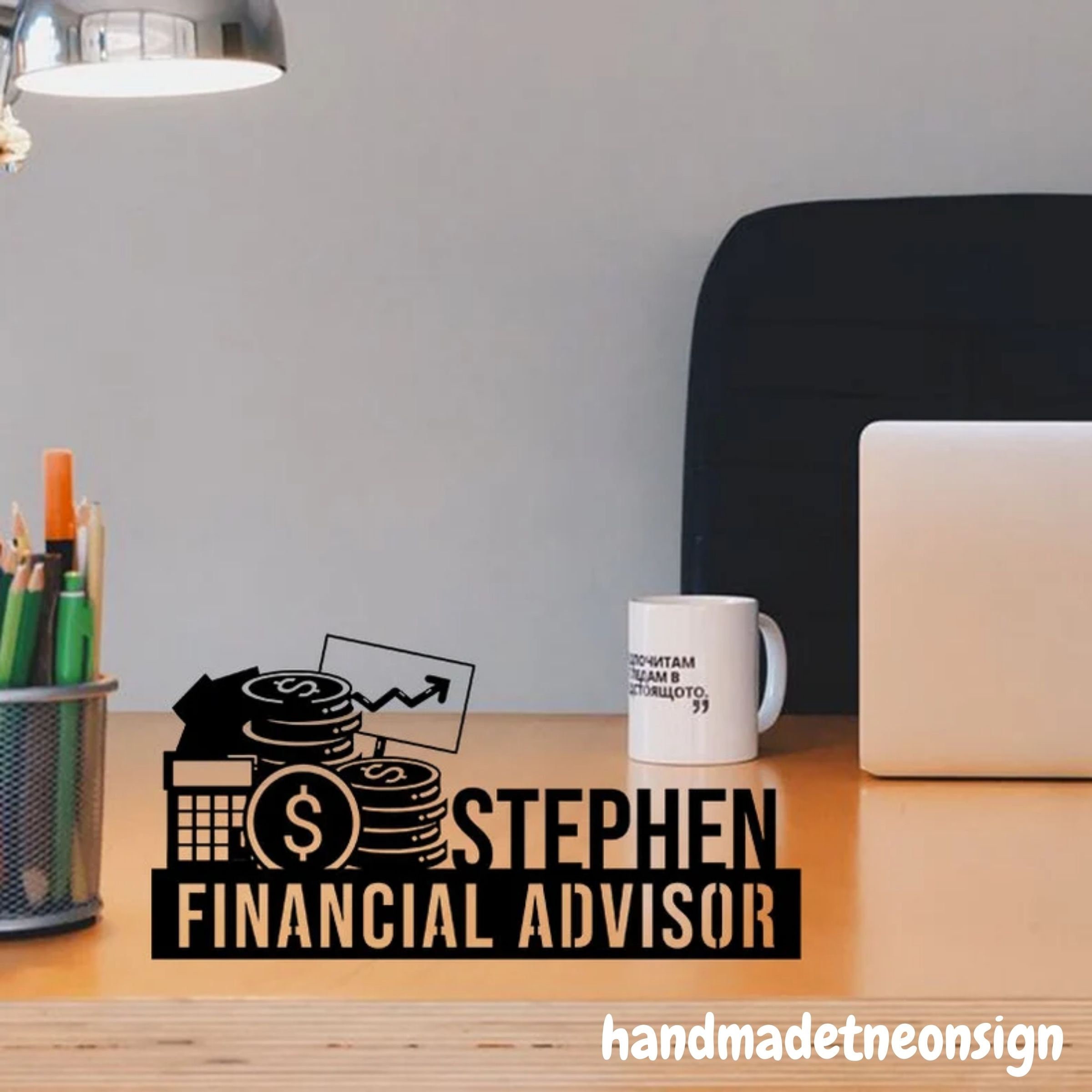 Custom Financial Advisor Desk Name Plate, Financial Advisor Metal ...