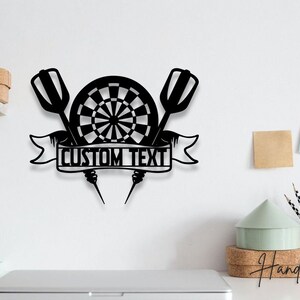 Personalized Dartboard Game Metal Wall Art LED Light - Custom Dart ...