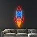 Rocket Neon Sign, Rocket Led Light, Spacecraft Led Sign, Spaceship Neon ...