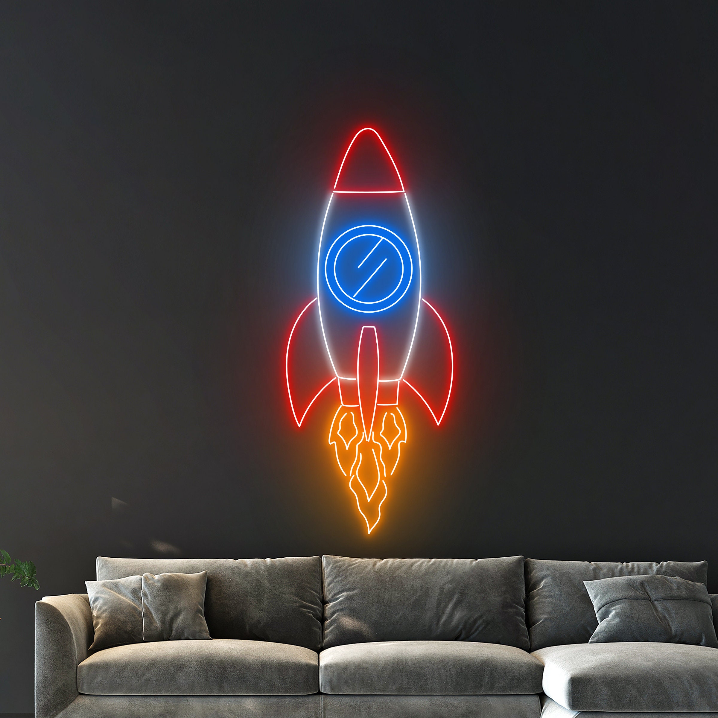 Rocket Neon Sign, Rocket Led Light, Spacecraft Led Sign, Spaceship Neon ...