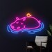Hippo Neon Sign, Hippopotamus Led Sign, Hippo and Bird Led Sign ...