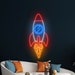 Rocket Neon Sign, Rocket Led Light, Spacecraft Led Sign, Spaceship Neon ...