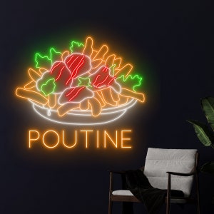 Poutine Canada Neon Sign, Poutine Led Sign, Poutine Led Light, Poutine ...
