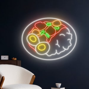 Curry Rice Neon Sign, Curry Rice Neon Light, Curry Rice LED Light ...