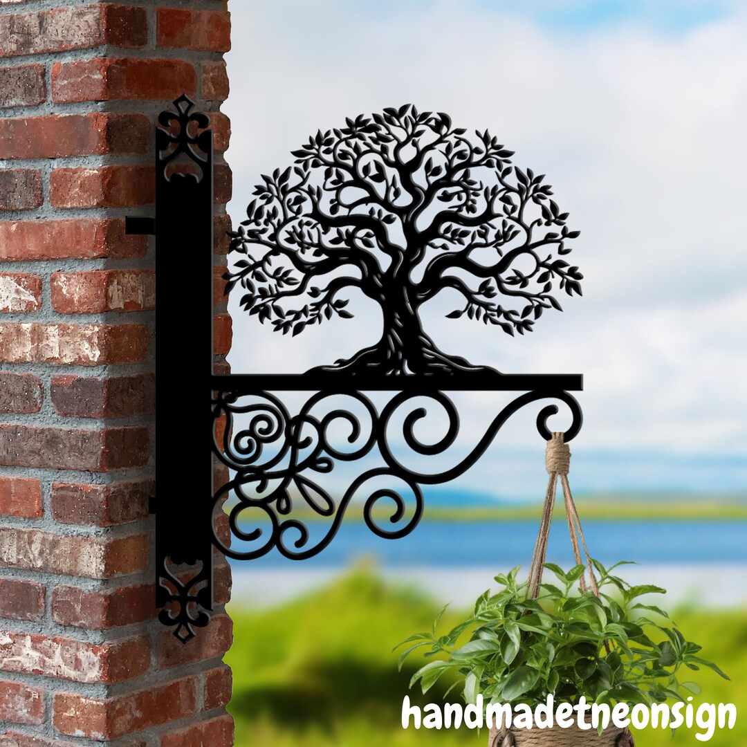 Personalized Tree of Life Hanging Bracket Tree of Life Hanging Basket ...