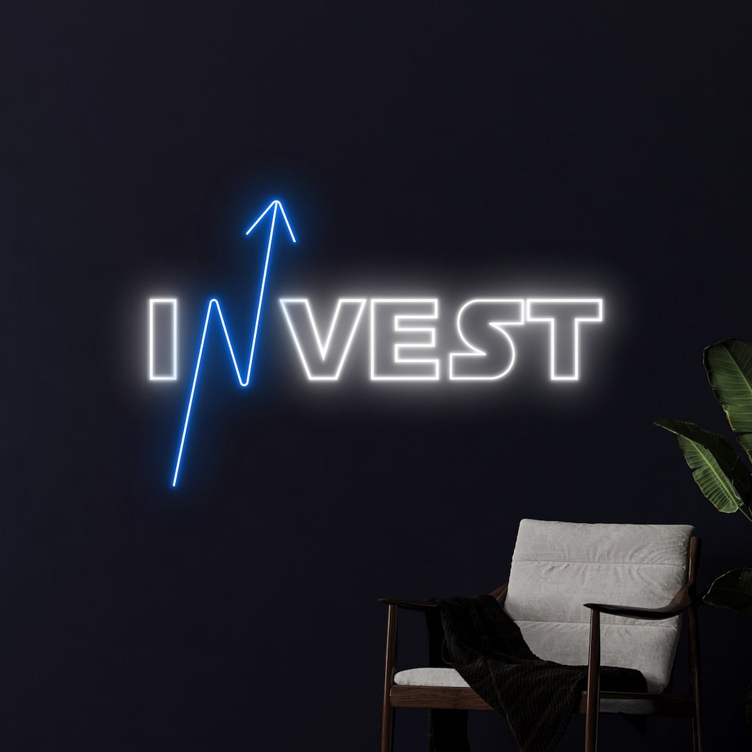 Invest Stock Market Neon Light, Trading Neon Sign, Custom Neon Sign ...