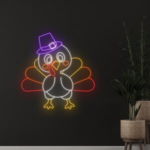 Custom Witch Hat Turkey Neon Sign Thanksgiving Turkey LED - Etsy