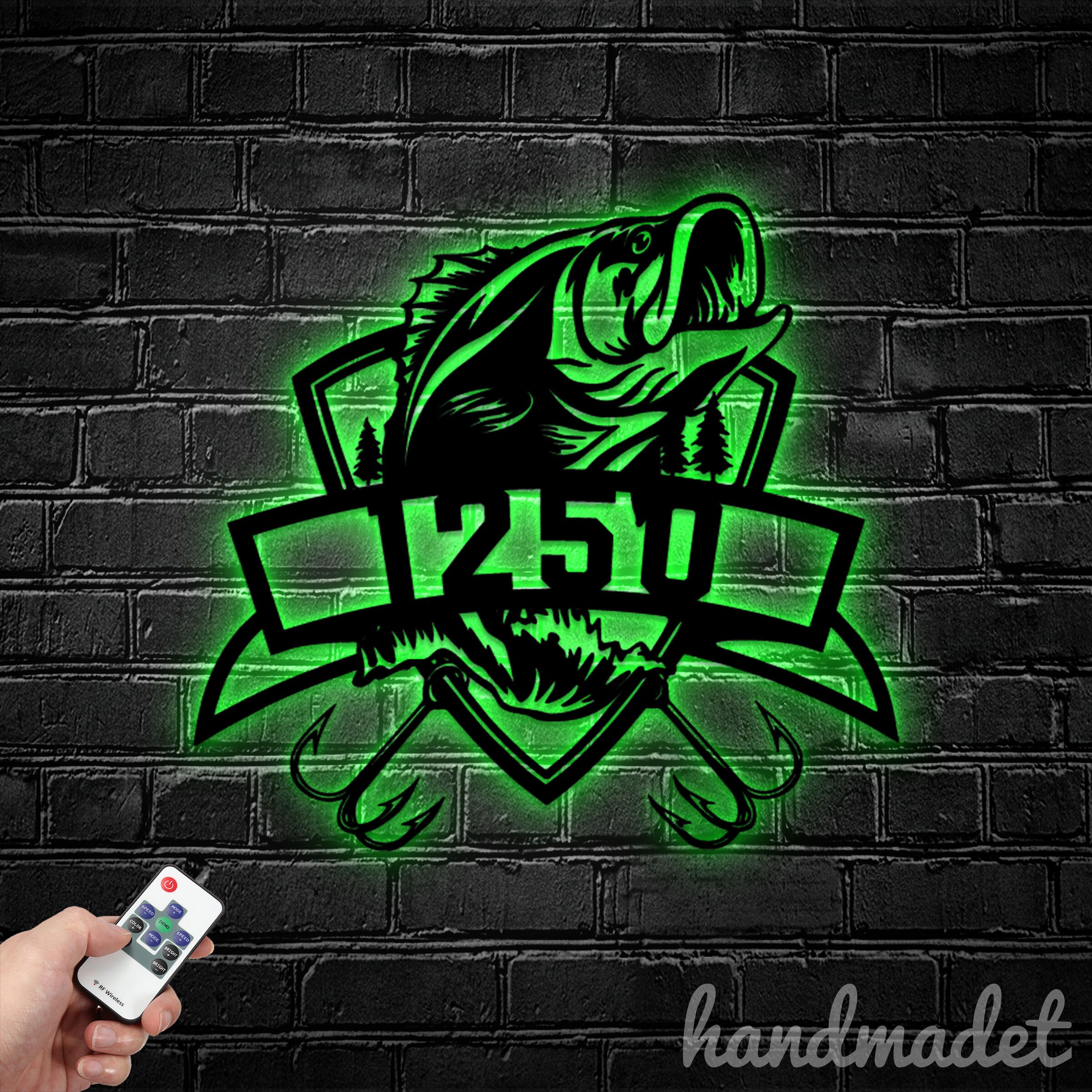Personalized Bass Fish House Number, Fishing Home Number Metal Wall ...