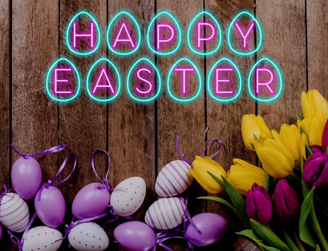 Happy Easter Neon Sign, Easter Rabbit Led Sign, Custom Neon Sign, Best ...