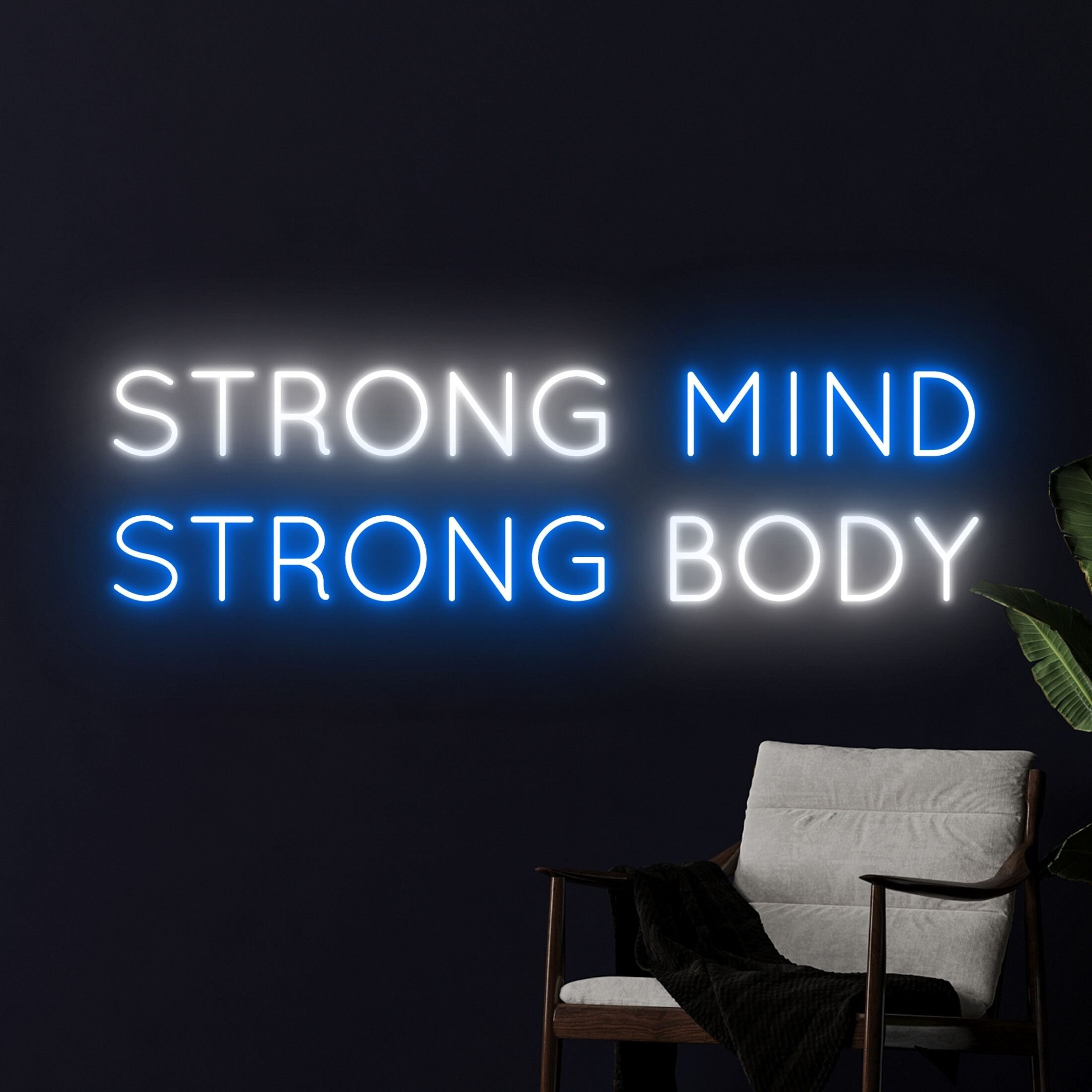 Strong Mind Strong Body Neon Sign, Strong Mind Strong Body Led Sign ...
