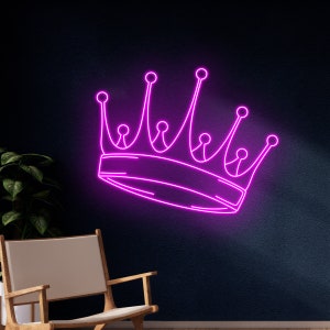 Crown Neon Sign, King Crown Led Sign, Queen Crown Led Light, Royal ...