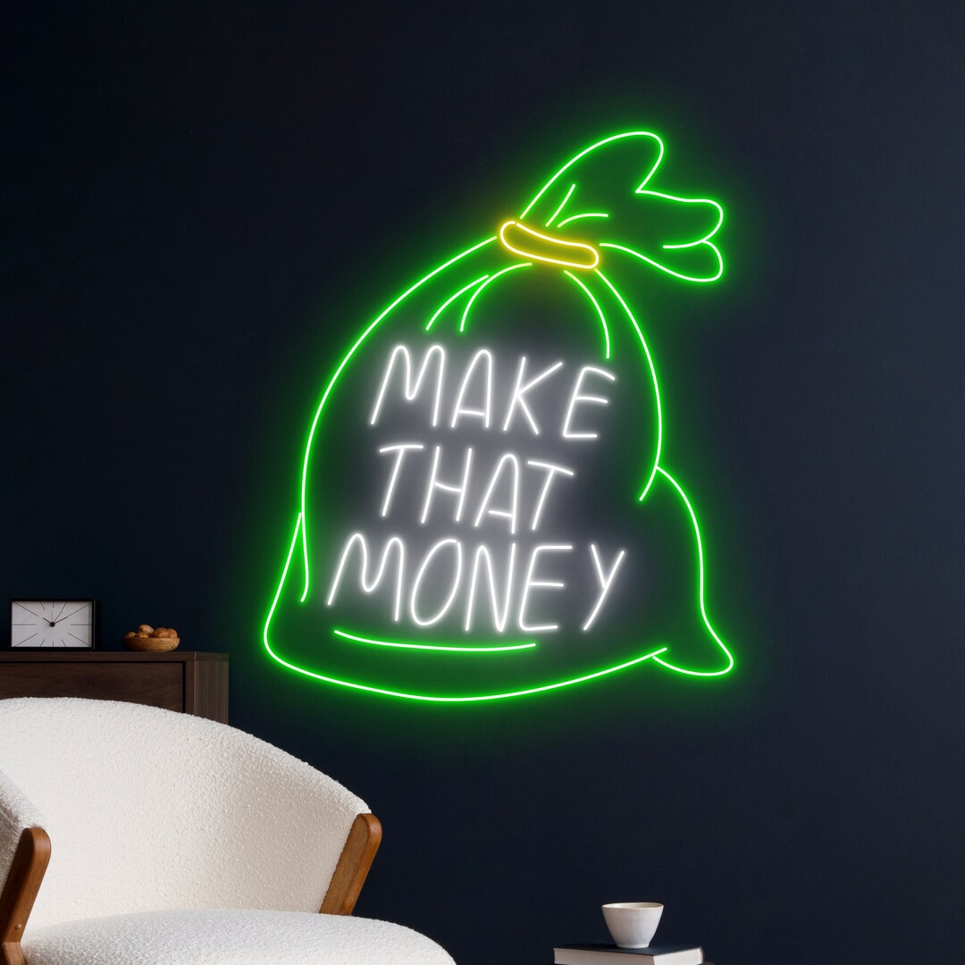 Money Bag Led Sign, Dollar Bag Neon Sign, Money Neon Light, Dollars Led ...