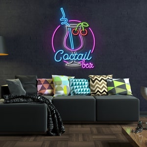 Cocktails Led Sign, Cocktails Neon Sign, Wall Decor, Neon Sign, Custom ...