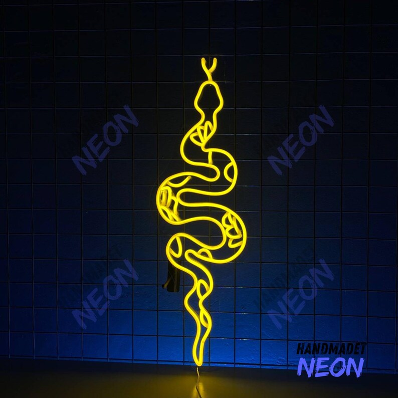 Custom Snake Neon Light, Coiled Snake Led Sign, Animal Neon Sign ...