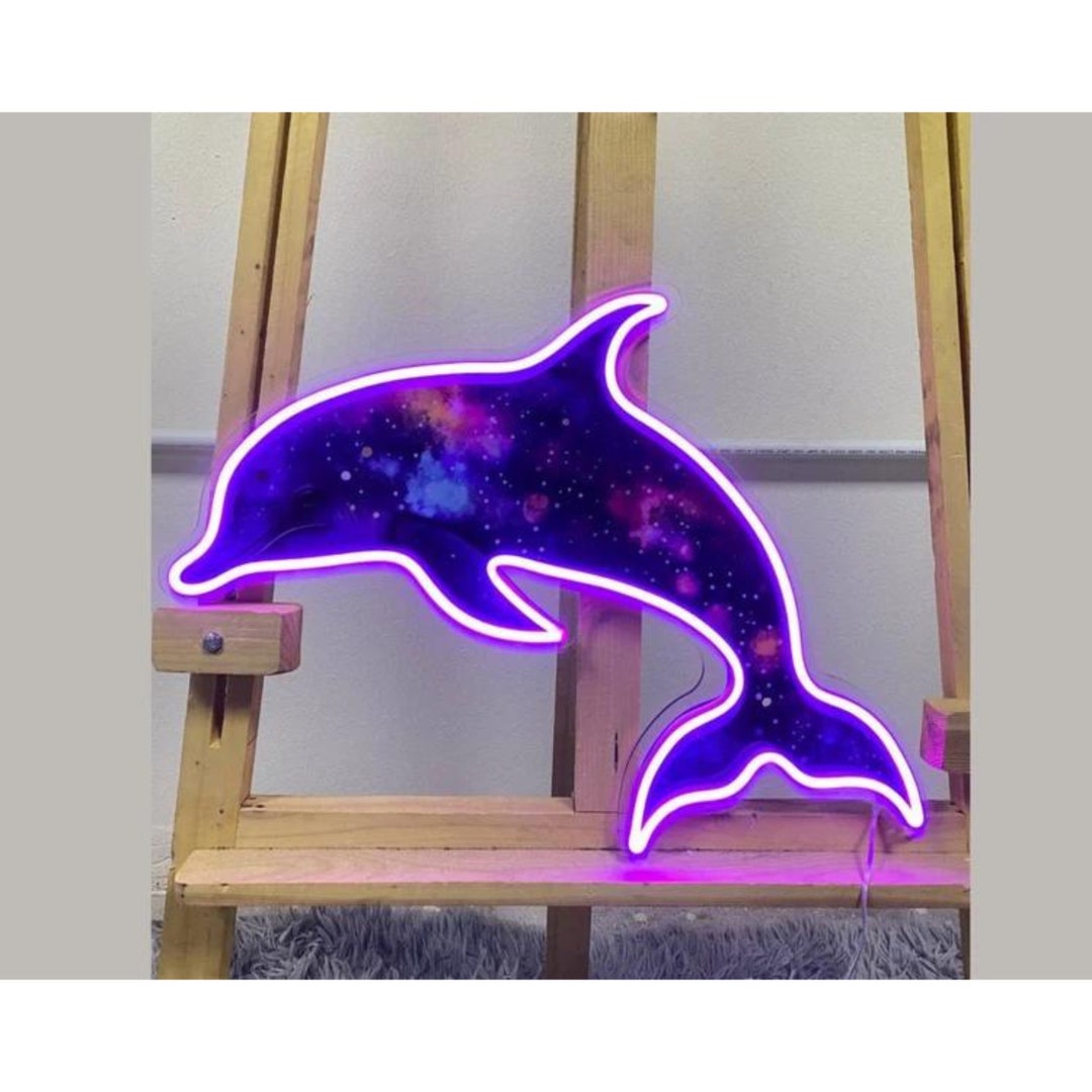 Dolphin Acrylic Neon Sign, Dolphin Led Sign, Wall Decor, Custom Neon ...