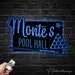 Custom Billiards Pool Hall Metal Wall Art LED Light - Personalized Pool ...