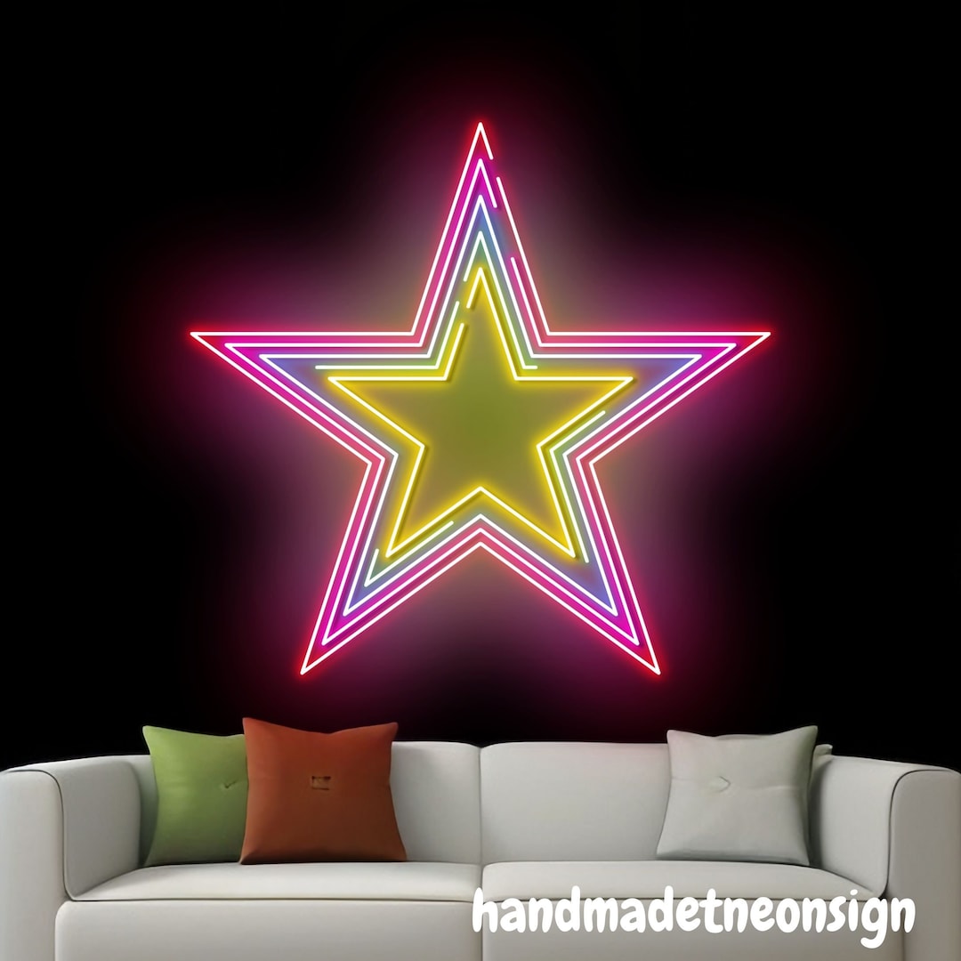 Star Neon Sign, Colorful Star Led Sign, Star Neon Light, Star Led Light ...