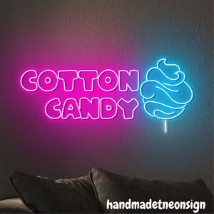 Cotton Candy Neon Sign, Cotton Candy Led Sign, Candy Neon Light, Candy ...