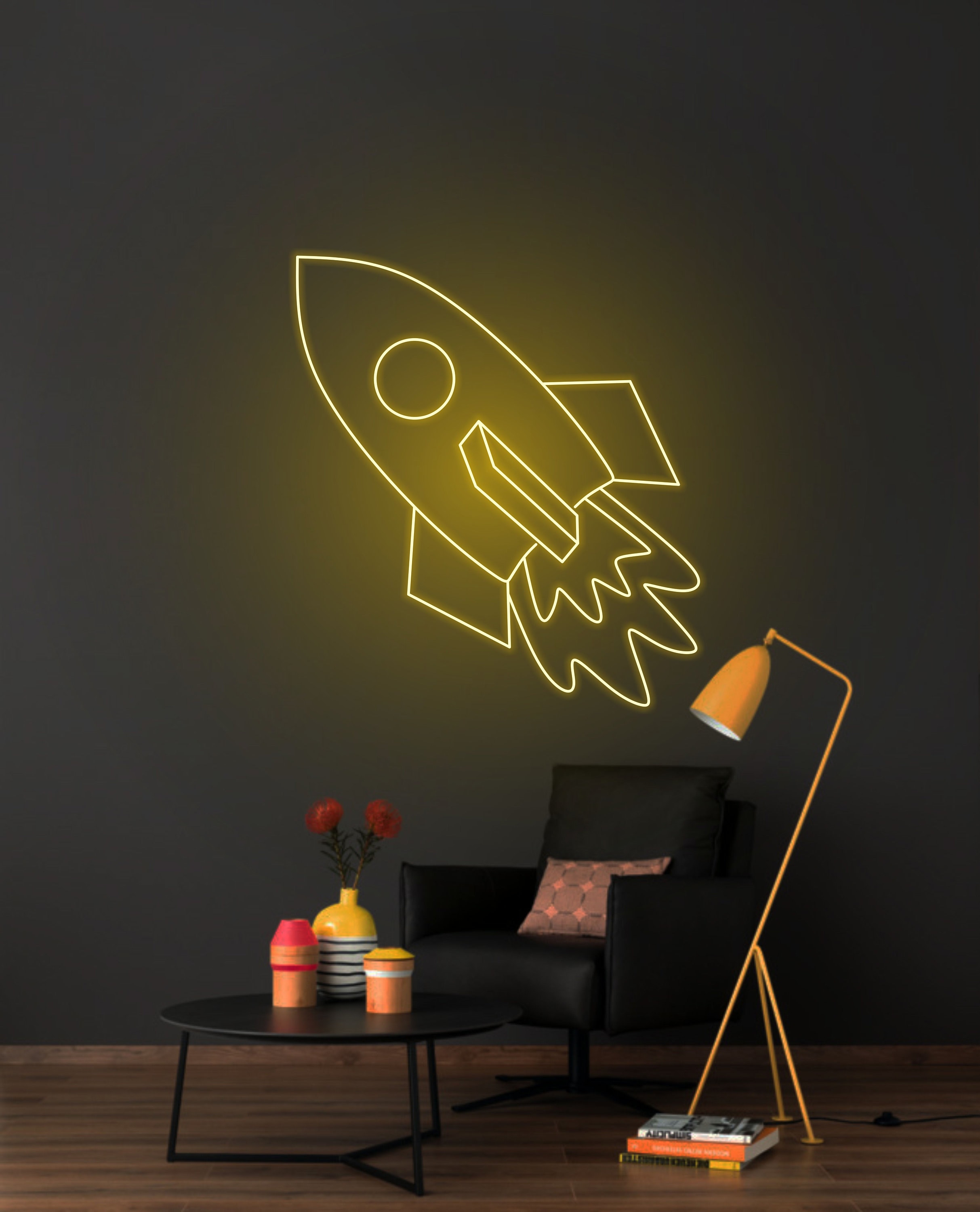 Neon Name Sign Rocket Space Gifts for Kids Rocket Wall - Etsy