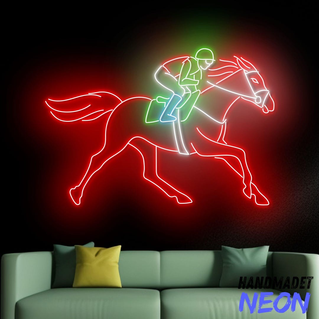 Horse Racing Neon Sign, Horse Riding Led Sign, Horse Racing Neon Light ...