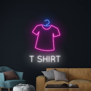 T Shirt Neon Sign, T Shirt Led Sign, Wardrobe Hanger Neon Light ...
