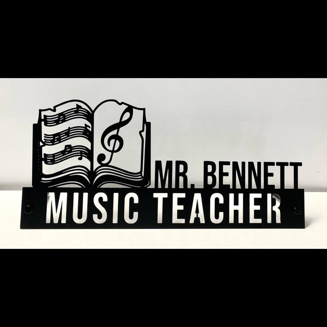 Custom Music Teacher Desk Name Plate, Teacher Metal Nameplate for Desk ...