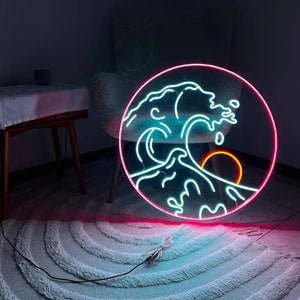 Sun Wave Neon Sign, Sunset Led Sign, Wall Decor, Sunrise Neon Sign ...