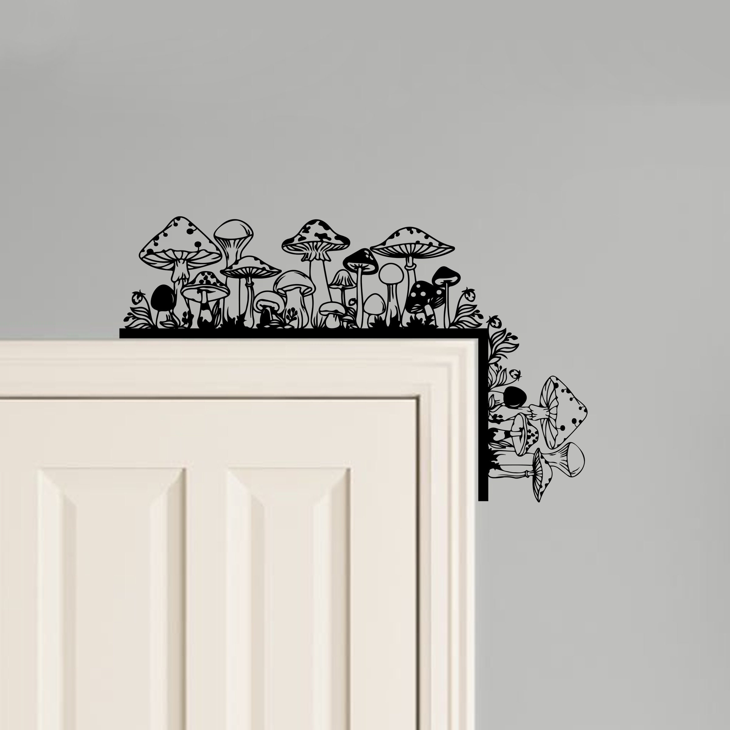 Personalized Mushroom Door Corner Sign, Mushroom Metal Door Topper ...