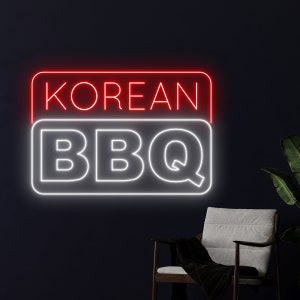 Korean BBQ Neon Sign, Barbecue Logo Led Sign, Korean Food Led Light ...