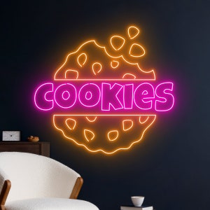 Cookies Neon Sign, Biscuit Led Light, Bakery Shop Cookie Neon Light ...