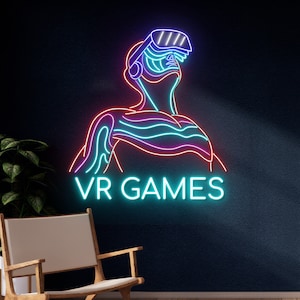 Custom VR Games Neon Sign, Virtual Reality Led Sign, Game Player Led ...
