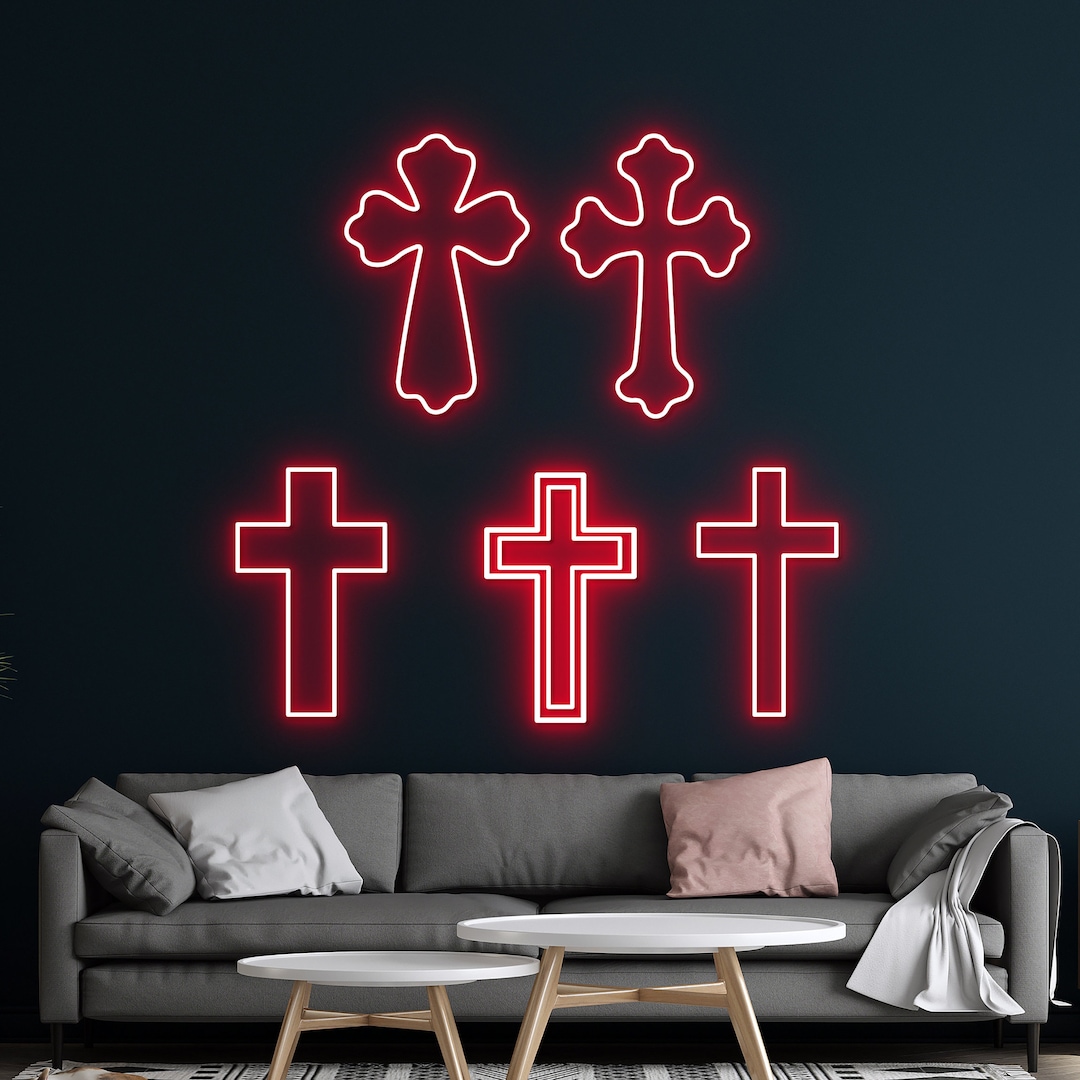 Kreuz Led Schild, Kreuz Jesus Neon Schild, Wand Dekor, Kreuz Neon ...