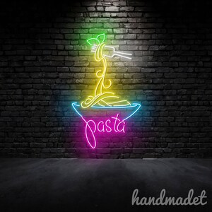 Pasta Neon Wall Sign, Spaghetti Led Wall Light, Italy Noodle Led Wall ...