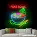 Poke Bowl Neon Wall Sign, Fish Salad Led Wall Light, Salad Food Led ...