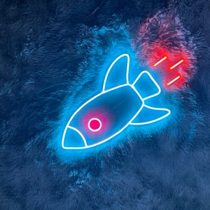 Rocket Led Sign Rocket Neon Sign Wall Decor Rocket Neon - Etsy