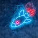 Rocket Led Sign Rocket Neon Sign Wall Decor Rocket Neon - Etsy