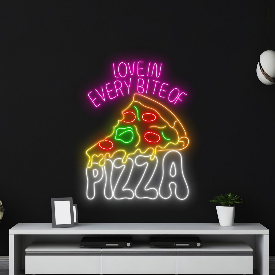 Love in Every Bite of Pizza Neon Sign, Pizza Neon Light, Pizza Led ...
