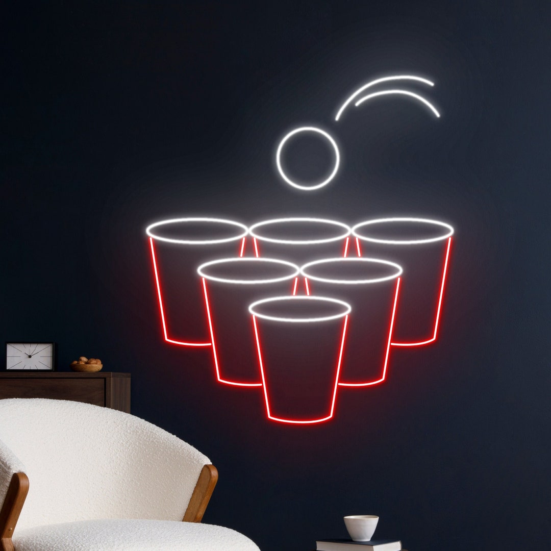 Beer Pong Neon Sign, Beer Pong Led Sign, Beer Led Light, Drinking Game ...