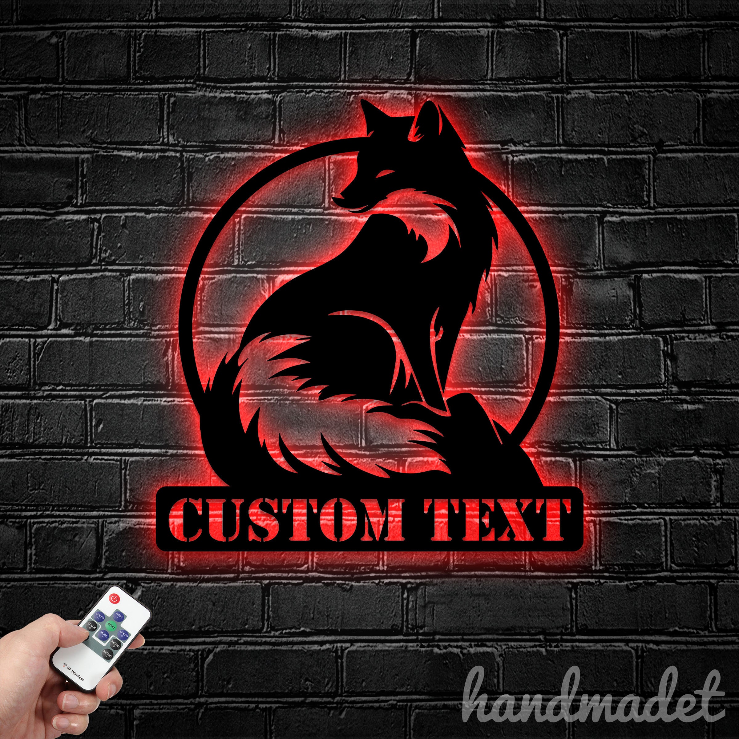 Personalized Fox and Moon Metal Wall Sign, Fox Metal Wall Light, Animal ...