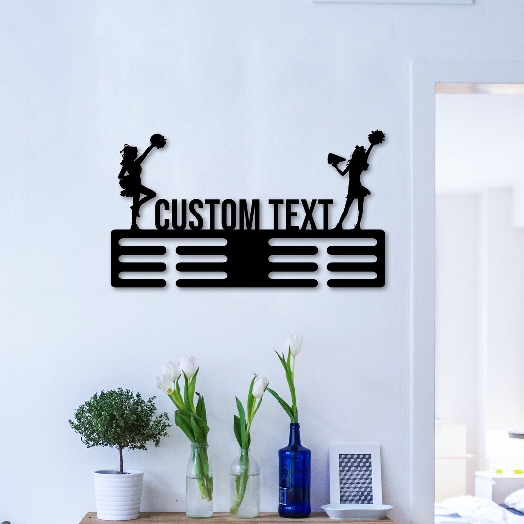Custom Cheerleading Medal Hanger Metal Wall Art LED Light, Cheerleading ...