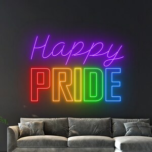 Happy Pride LGBT Neon Sign, Pride Led Sign, LGBT Neon Light, LGBT Pride ...