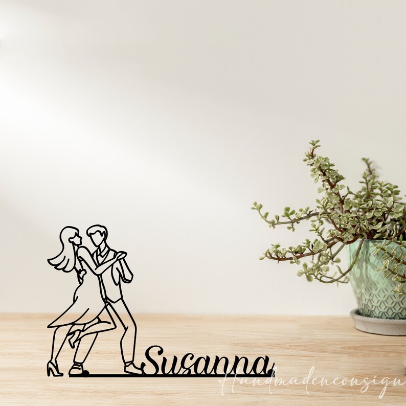 Custom Salsa Style Metal Desk, Salsa Dance Metal Table Sign, Couple ...