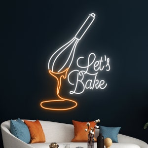 Let's Bake Neon Sign, Baking LED Sign, Cake Food Neon Light, Bakery Led ...