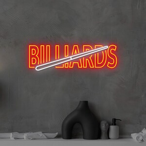 Billiards Led Sign, Billiards Neon Sign, Wall Decor, 8 Ball Neon Sign ...