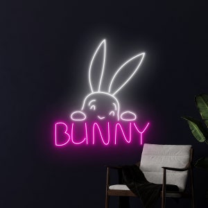 Rabbit Neon Sign, Bunny Neon Light, Easter Rabbit Led Light, Easter ...