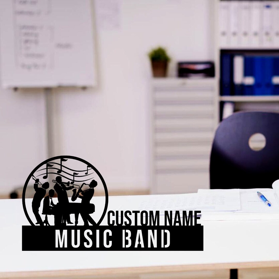 Custom Music Band Desk Name Plate, Music Band Metal Nameplate for Desk ...