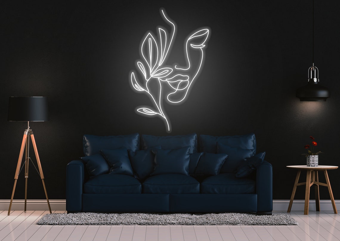 Abstract Woman Face Neon Sign Line Face Led Sign Custom Neon - Etsy