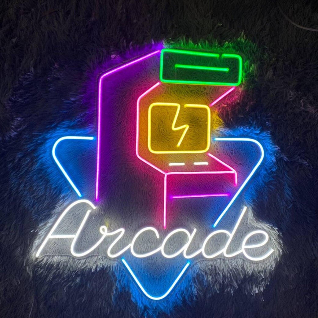 Arcade Neon Sign Arcade Led Sign Wall Decor Game Room Led - Etsy